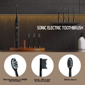 GEC Sonic Electric Toothbrush with 8 Brush Heads for Adults,6 High Power Brushing Modes,2 Minutes Build in Smart Timer Electric Toothbrush for Adult and Kids