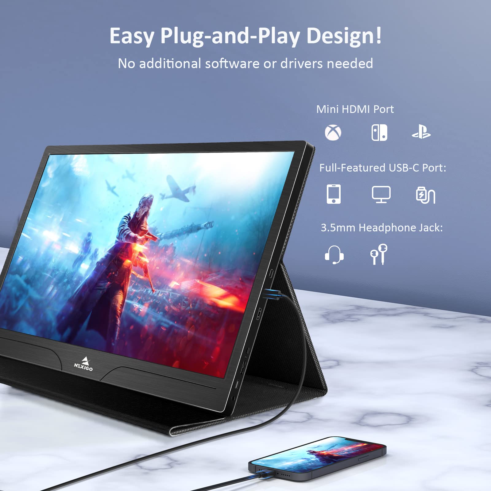 NexiGo 4K Portable Monitor 17.3 Inch (Gen 1)