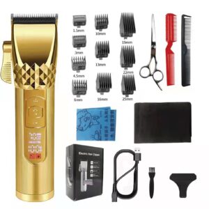 hongsheng professional hair clippers for men cordless clippers t-blade usb rechargeable grooming hair cutting kits beard shaver trimmer for home use and barbershop, gold