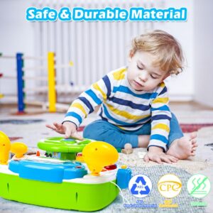 AMOSTING Steering Wheel Toys for Toddler Boys Girls, Interactive & Learning Baby Car Seat Toys for Infant Preschool Kids