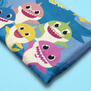 Warm Kids Bedding, Toddlers Boys Girls Flannel, Soft Plush Baby Blanket, Unisex Blanket Throw Fleece Baby Shark 60 X 40 inches, Green, Blue