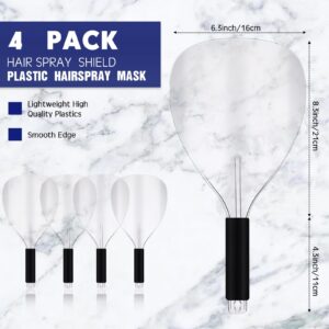 Flutesan 4 PCS Reusable Plastic Face Protector Masks with Sponge Handle for Hair Cutting, Spraying, Makeup Application