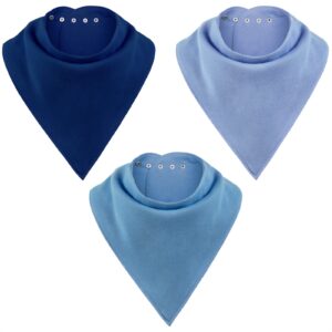 adult drool bib for special needs, 3 pk soft absorbent large bandana bibs set for kids 4+, men women, teens & adults, special need bibs for teens, washable adult drool bibs 3 blues combo