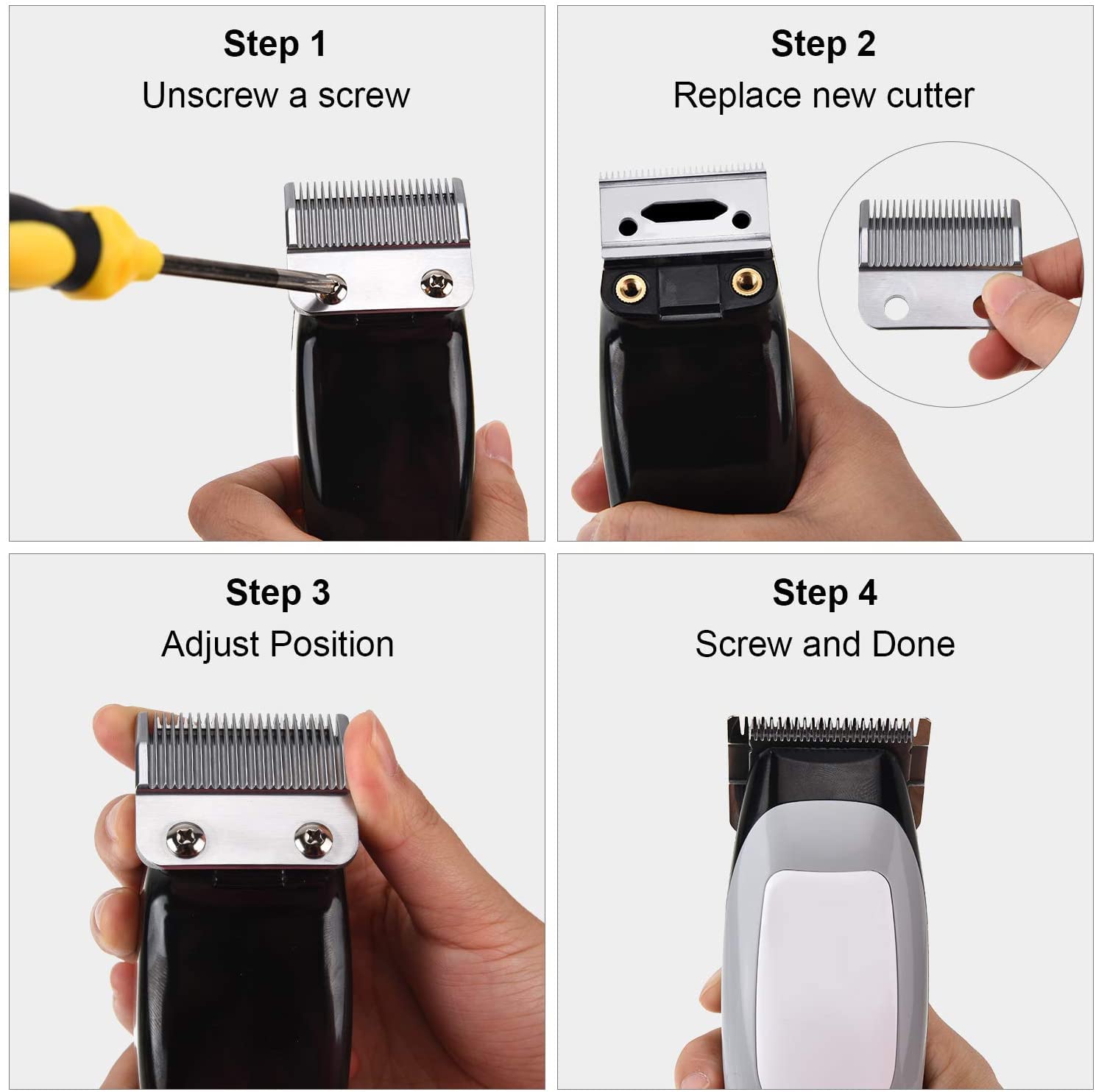 ROMONIX Adjustable Clippers Blades, 2 Hole Hair Trimmer Replacement Blade for Romonix RM-101