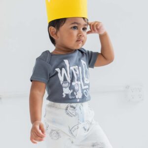 Warner Bros. Where the Wild Things Are Baby Boys Bodysuit & Pants & Hat Gray/Yellow/White 12 Months