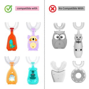 Zuzuxia Kids U Shaped Toothbrush Heads, Soft Food Grade Silicone U Shaped Toothbrush Kids Toothbrushes Replacement Heads 360° Kids Baby Toddler U Toothbrush Heads