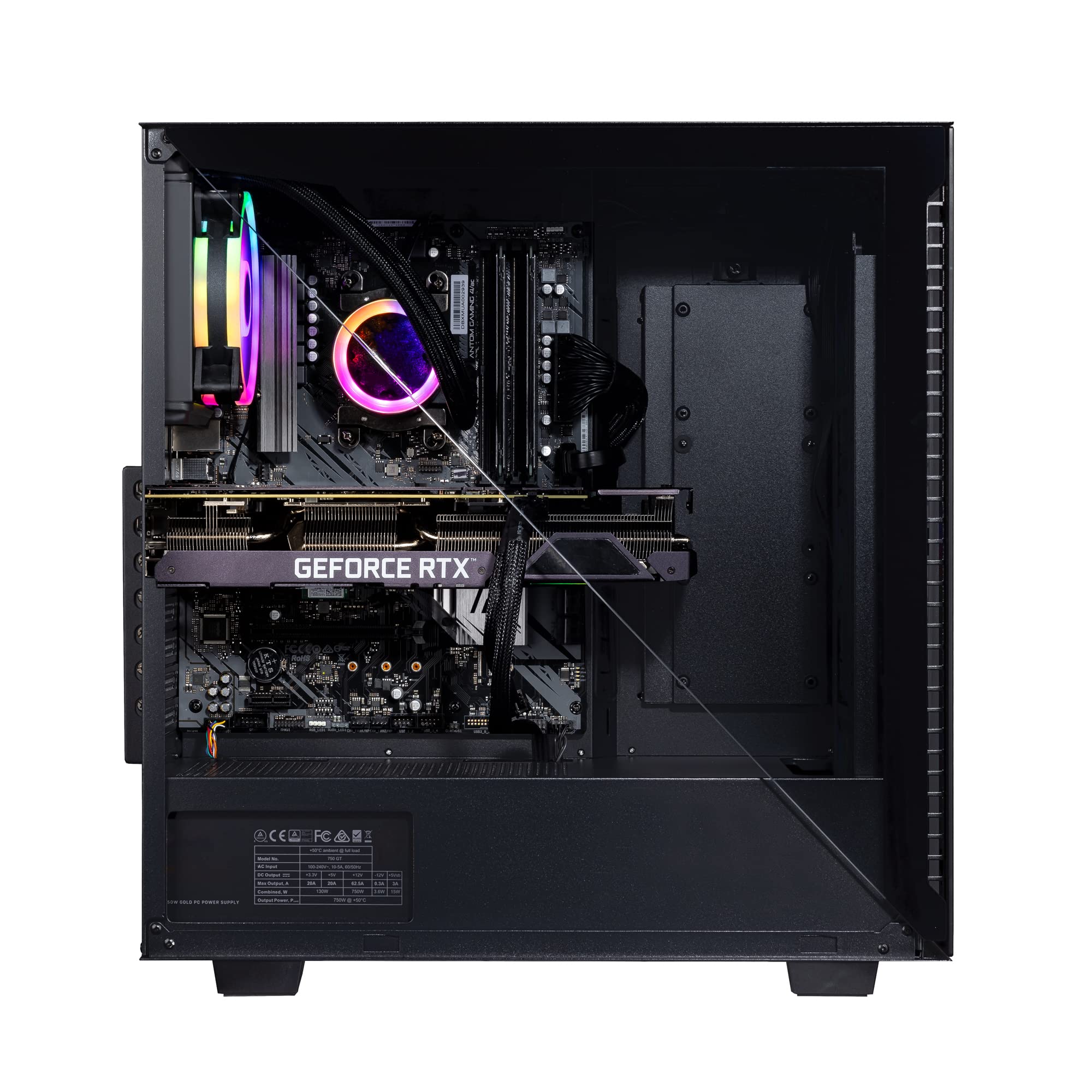 Velztorm Black Gladio CTO Gaming PC (Liquid Cooled AMD Ryzen 9 5900X, 32GB DDR4, 1TB PCIe SSD + 2TB HDD (3.5), GeForce RTX 3070 8GB, AC WiFi, 750W PSU, RGB Light, Win10H)