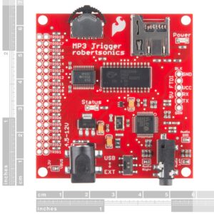 SparkFun MP3 Trigger - 18 Trigger inputs to Alternate Functions Random & sequential Track Selection Transport Controls Even Volume up/Down Real-Time Volume Control Full-Duplex Serial Control