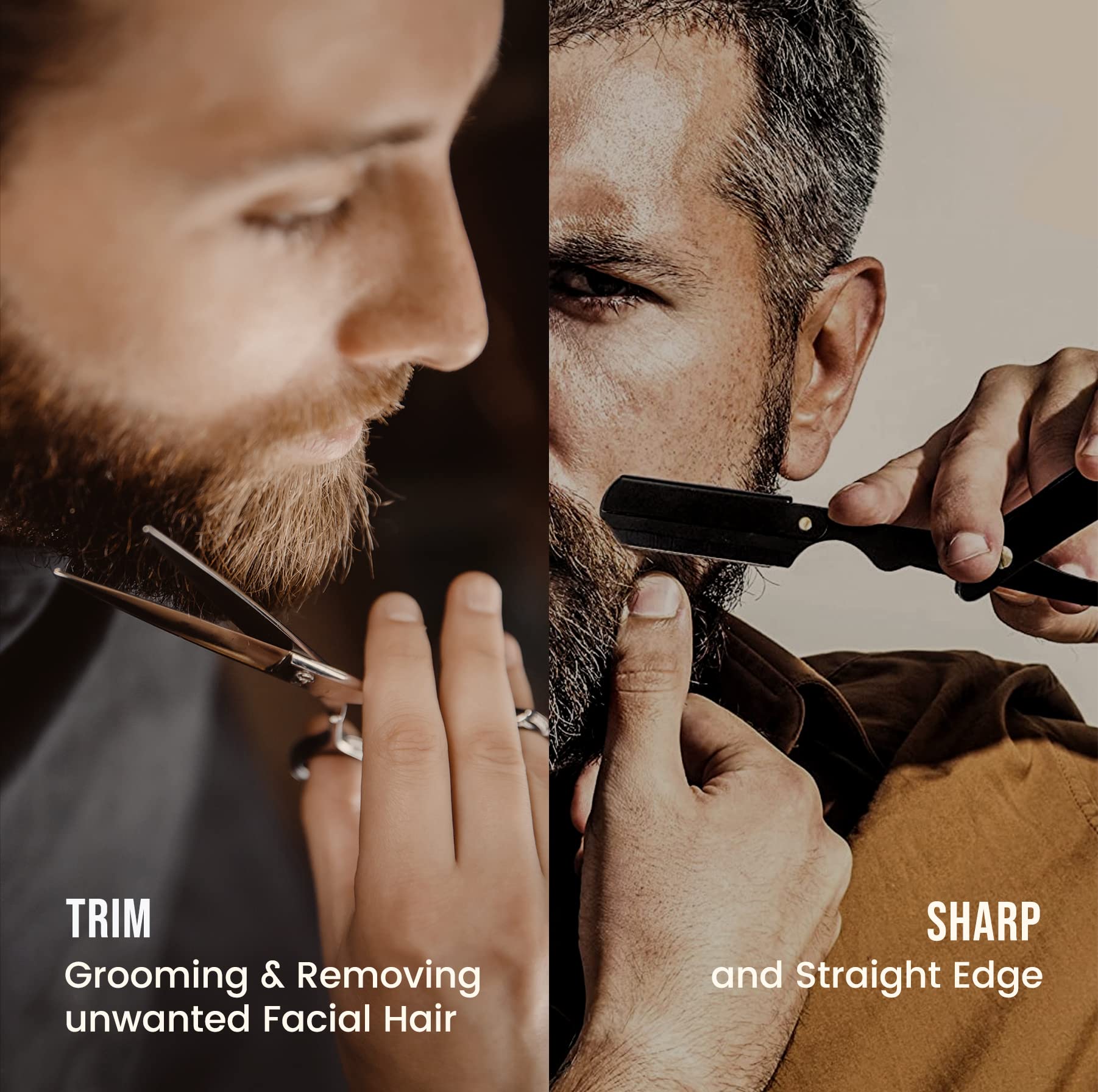 Beard Kit Brush Comb Scissors with Storage Bag Beard Growth Care Gifts for Men (Grooming Set)