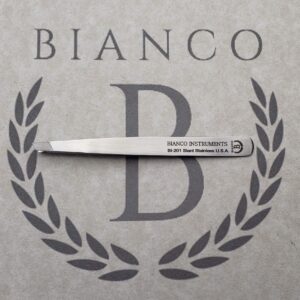 Bianco Instruments Slant and Micro Slant Tweezer Bundle - Made in USA Stainless Steel - Expertly Honed for a Professional Grip on Even the Most Stubborn Hairs - 2mm and 3.5mm Tips