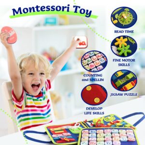 TenFans Busy Board Montessori Toys for 1 2 3 4 Year Old, Toddler Toys, Sensory Toys Preschool Learning Toys Gifts for Toddlers, Autism Toys, Educational Travel Toy for Fine Motor Skills