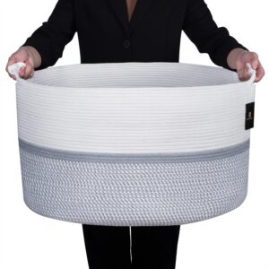 versainsect ton rope basket - decorative white storage bins for room organization