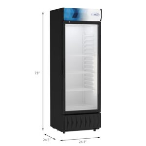 KoolMore Commercial One Glass Door Display Upright Beverage Refrigerator Cooler Merchandiser - 12 Cu. Ft [Black] (MDR-1GD-12C)