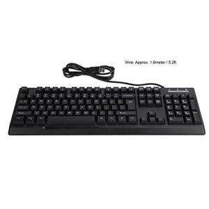 Hilitand Rechargeable Wired Gaming Keyboard, RGB Backlit Keyboard, Slim, Ergonomic 104 Keys, Quiet, for PC Desktop, Computer, PC(Black)