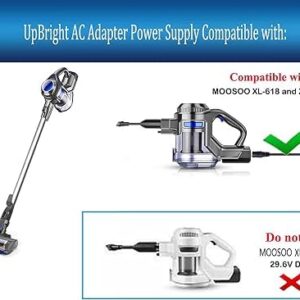 UpBright 26V AC/DC Adapter Compatible with MOOSOO X6 XL-618 XL-618A XL618A K17 Pro K17Pro VC01 M8 M24 22.2V 22V Li-ion Battery Cordless Vacuum Cleaner Vac VACX6 S012A2600400U Power Supply Cord Charger