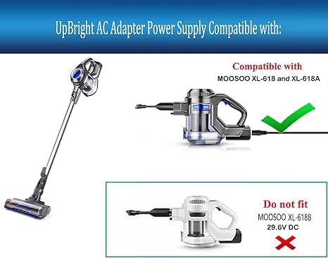 UpBright 26V AC/DC Adapter Compatible with MOOSOO X6 XL-618 XL-618A XL618A K17 Pro K17Pro VC01 M8 M24 22.2V 22V Li-ion Battery Cordless Vacuum Cleaner Vac VACX6 S012A2600400U Power Supply Cord Charger