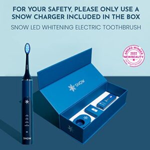 Snow LED Electric Toothbrush - Rechargeable Electronic Brush for Adults - Sonic Technology w/LED Light Whitening & Cleaning Powered w/Sonic Technology for Oral Routine - Polar Blue