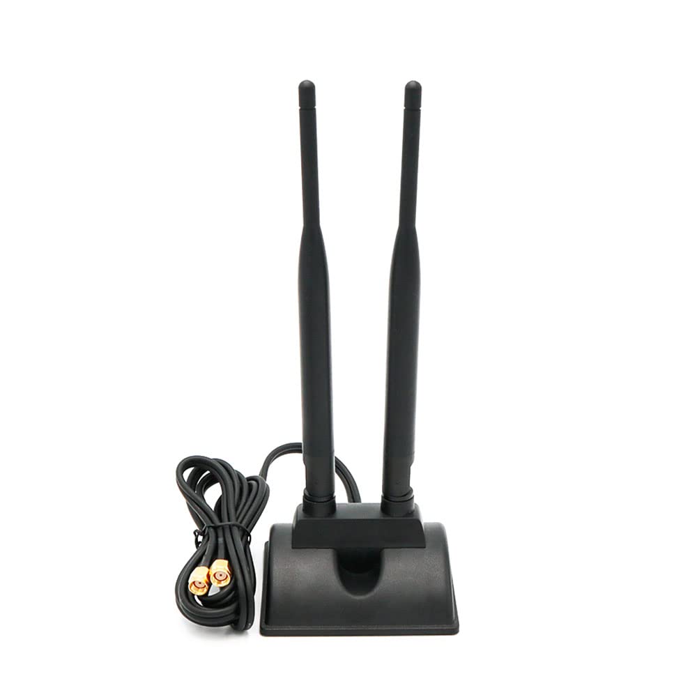 2.4GHz 5GHz Dual Band RP-SMA Male WiFi Antenna + IPEX MHF4 to RP-SMA Female Cable 9.8 inch for M.2 NGFF Network Card PC Computer