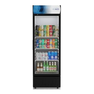 koolmore commercial one glass door display upright beverage refrigerator cooler merchandiser - 12 cu. ft [black] (mdr-1gd-12c)