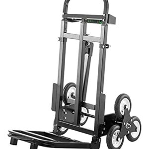 Gakee Stair Dolly 460LBS Weight Capacity, Stair Climber Dolly Height Adjustable Handle with 6 Wheels Heavy Duty Foldable Stair Climber Cart (460 LBS)