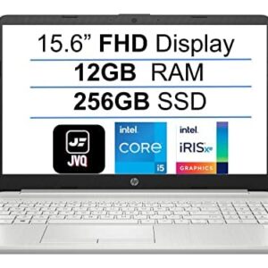 HP Newest 15.6" FHD 1080P IPS Display Laptop Computer, 11th Gen Intel Quad-Core i5-1135G7(Up to 4.2GHz), 12GB RAM, 256GB PCIe SSD, Webcam, Bluetooth, Wi-Fi, HDMI, Windows 11, Silver