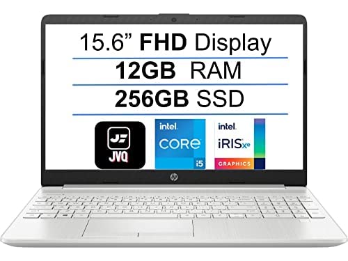 HP Newest 15.6" FHD 1080P IPS Display Laptop Computer, 11th Gen Intel Quad-Core i5-1135G7(Up to 4.2GHz), 12GB RAM, 256GB PCIe SSD, Webcam, Bluetooth, Wi-Fi, HDMI, Windows 11, Silver