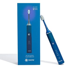 snow led electric toothbrush - rechargeable electronic brush for adults - sonic technology w/led light whitening & cleaning powered w/sonic technology for oral routine - polar blue