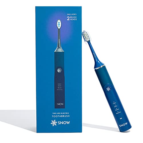 Snow LED Electric Toothbrush - Rechargeable Electronic Brush for Adults - Sonic Technology w/LED Light Whitening & Cleaning Powered w/Sonic Technology for Oral Routine - Polar Blue