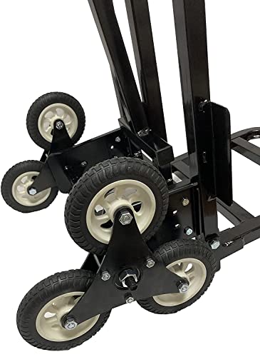 Gakee Stair Dolly 460LBS Weight Capacity, Stair Climber Dolly Height Adjustable Handle with 6 Wheels Heavy Duty Foldable Stair Climber Cart (460 LBS)