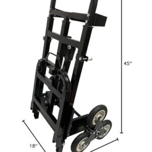 Gakee Stair Dolly 460LBS Weight Capacity, Stair Climber Dolly Height Adjustable Handle with 6 Wheels Heavy Duty Foldable Stair Climber Cart (460 LBS)