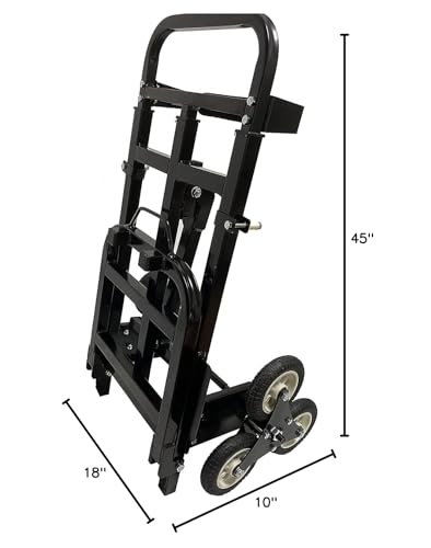 Gakee Stair Dolly 460LBS Weight Capacity, Stair Climber Dolly Height Adjustable Handle with 6 Wheels Heavy Duty Foldable Stair Climber Cart (460 LBS)