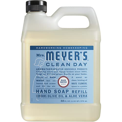 Meyers Mrs Clean Day Liquid Hand Soap Refill Variety Pack, 1 Rain Water Scent, 1 Oat Blossom Scent, 1 Plum Berry Scent, 33 FL OZ (3 CT)