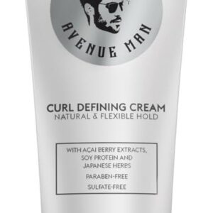 Avenue Man Curl Defining Cream - improved Formula- Natural & Flexible Hold with Herbal Extracts for All Hair Types - Paraben Free & Sulfate Free