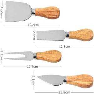 Cheese Knives Set, Stainless Steel Fork Spoon，with Heart Slate Cheese Boards for Dinner Table Set (F-SET)