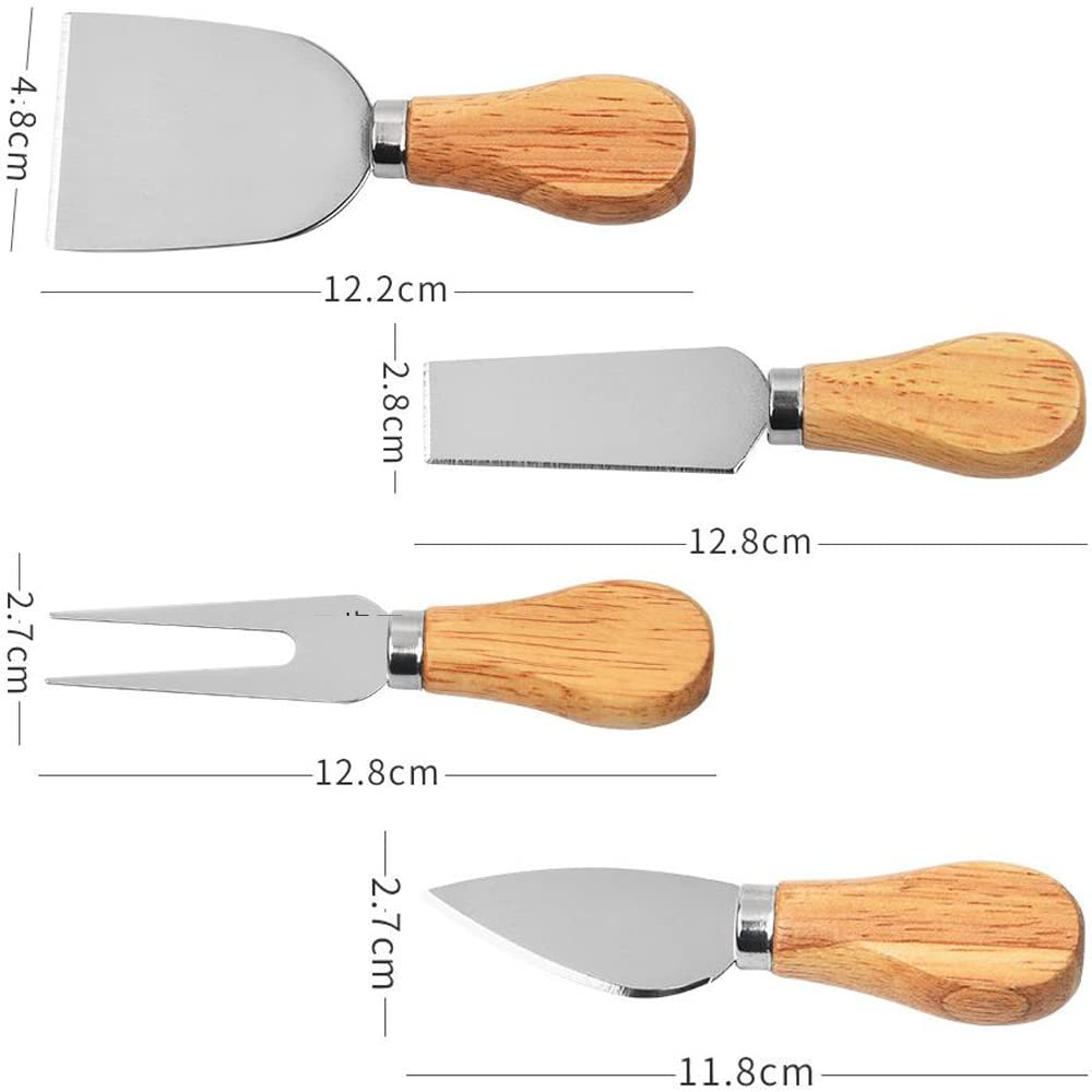 Cheese Knives Set, Stainless Steel Fork Spoon，with Heart Slate Cheese Boards for Dinner Table Set (F-SET)