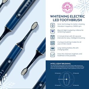 Snow LED Electric Toothbrush - Rechargeable Electronic Brush for Adults - Sonic Technology w/LED Light Whitening & Cleaning Powered w/Sonic Technology for Oral Routine - Polar Blue