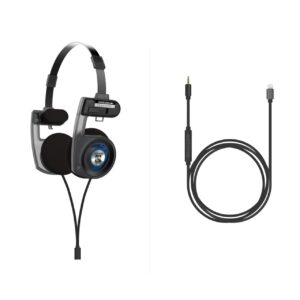 koss porta pro utility on-ear headphones plus utility cord lightning cable