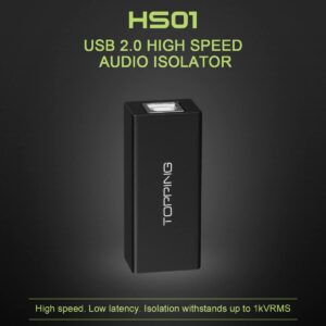 KGUSS Topping HS01 USB 2.0 High Speed Audio Isolator Compatible with PCM32bit 768kHz DSD512 withstands up to 1kVRMS