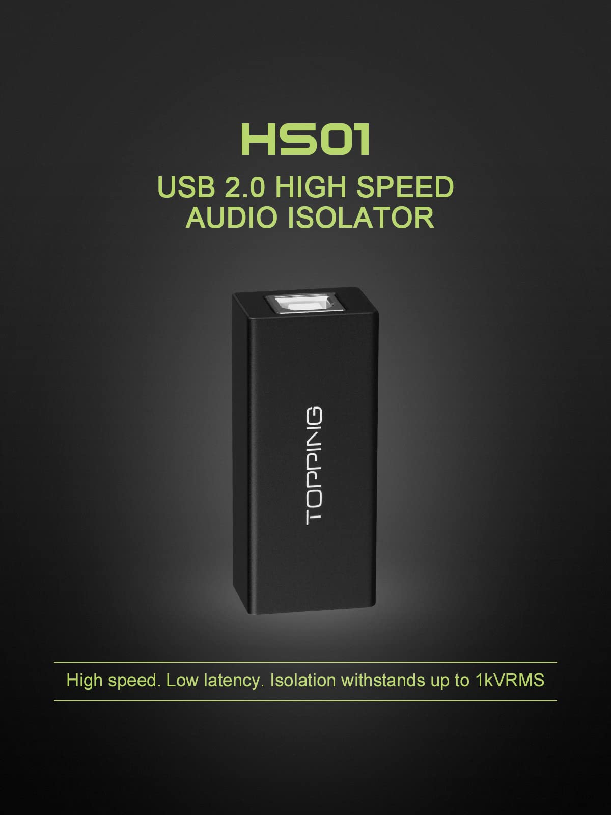 KGUSS Topping HS01 USB 2.0 High Speed Audio Isolator Compatible with PCM32bit 768kHz DSD512 withstands up to 1kVRMS