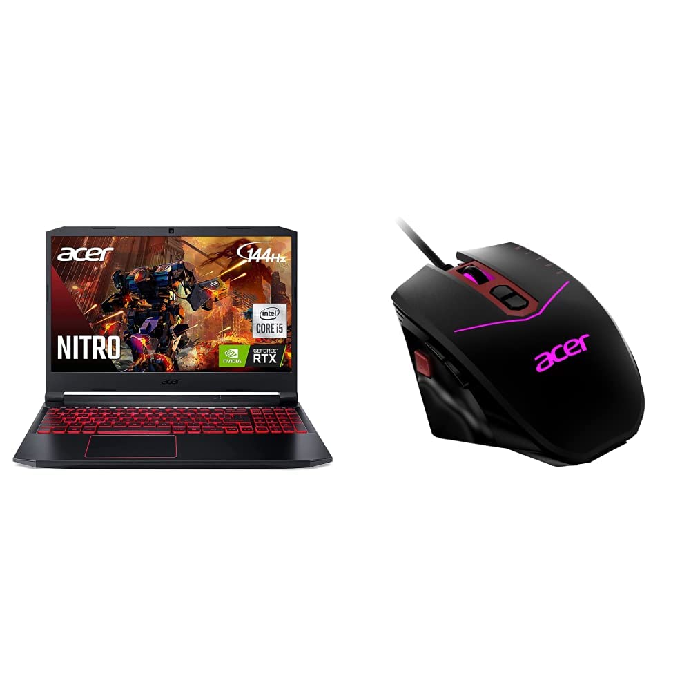 Acer Nitro 5 AN515-55-53E5 Gaming-Laptop | Intel Core i5-10300H | NVIDIA GeForce RTX 3050 Laptop GPU | 15.6" FHD 144Hz IPS-Display | 8GB DDR4 | 256GB SSD Nitro Gaming-Mouse II Gaming-Mouse