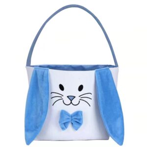 easter basket bags,bunny easter bucket,easter eggs/gift baskets for kids,bunny tote bag bucket for easter eggs,toys, candy,gifts (blue)