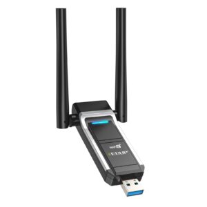 edup love ax1800m usb wifi 6 adapter 802.11ax for pc, usb 3.0 wifi dongle dual band 5ghz/2.4ghz high gain dual antennas mu-mimo wireless network adapter for pc desktop laptop supports windows 11/10/7