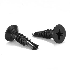 #8 x 3/4" sheet metal screws 100pcs 410 stainless steel flat head fast self tapping screws black oxide by sg tzh