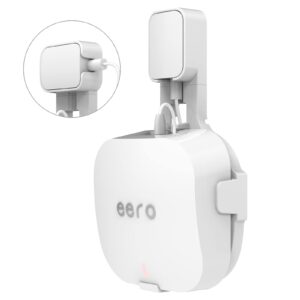 puuuci outlet wall mount holder stand fore eero pro 6e & eero pro 6 home wifi router - a space-saving accessory for eero pro 6e/6 with cord management, supports vertical or horizontal outlets (1-pack)