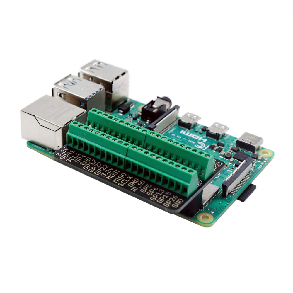 Treedix RPi GPIO Terminal Block Breakout Board Module Expansion Board Compatible with Raspberry Pi 4B/3B+/3B/2B/Zero/Zero W