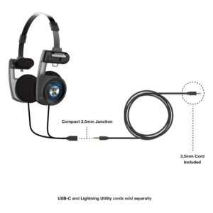 Koss Porta Pro Utility On-Ear Headphones Plus Utility Cord Lightning Cable