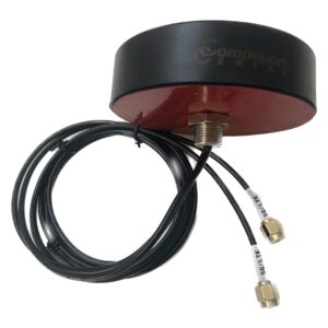 compuport mimo 5g lte puck antenna freq: 2x 698-960/1710-3800mhz with dual-diversity 3' sma male cables, compatible with sierra airlink, teltonika, microhard, digi, cradlepoint or any sma lte modems.