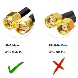 2.4GHz 5GHz Dual Band RP-SMA Male WiFi Antenna + IPEX MHF4 to RP-SMA Female Cable 9.8 inch for M.2 NGFF Network Card PC Computer