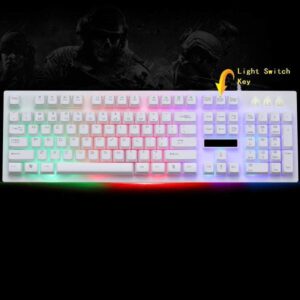 Keyboards Gaming Keyboard & Mouse Combo Rainbow Mechanical Computer Wired USB Game Suspension Manipulator Set