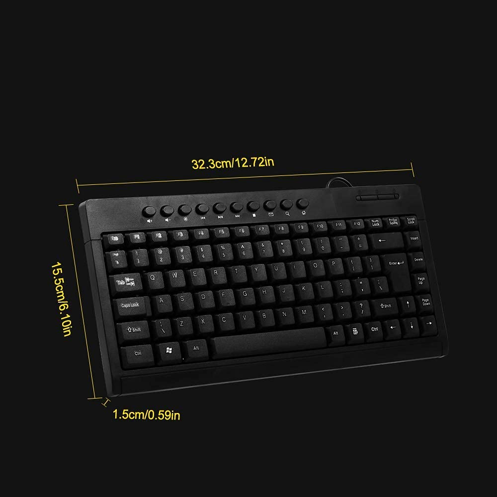 Multimedia Keyboard Wired Silent Keyboard Waterproof Gaming Keyboard for Laptop PC USB Keyboard